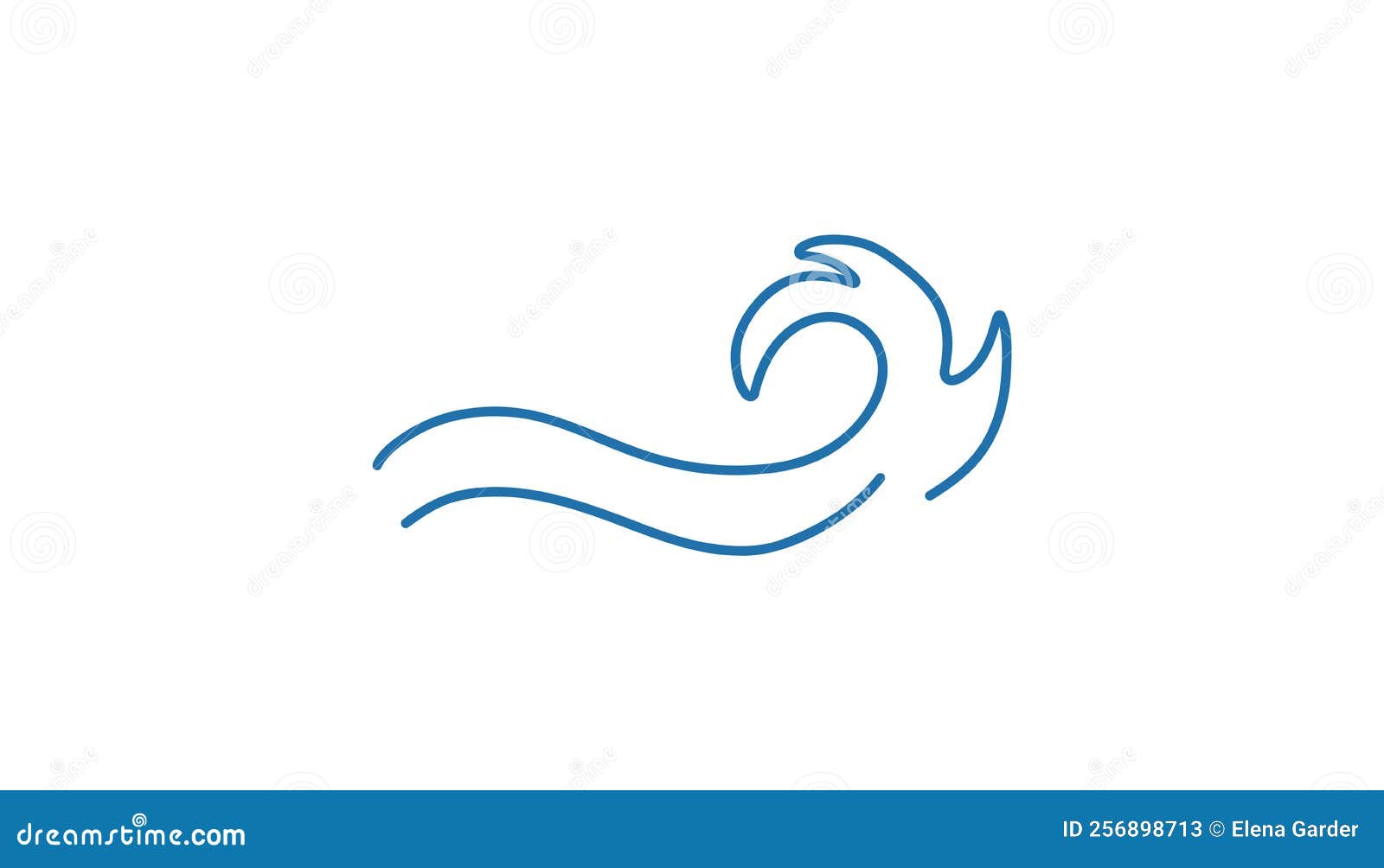 Sea Wave. Doodle Ocean Curl Waves Stock Vector - Illustration of wave ...