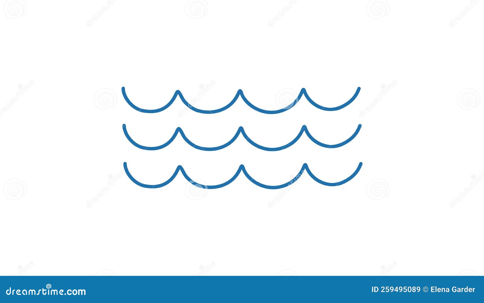 Sea Wave. Doodle Ocean Curl Waves Stock Vector - Illustration of stream ...