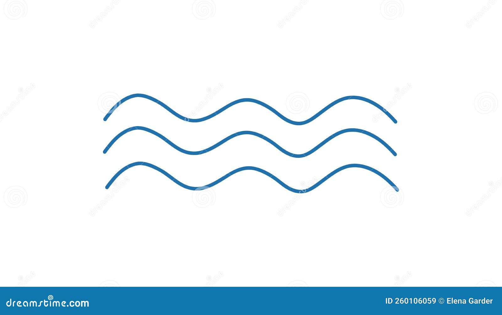 Sea Wave. Doodle Ocean Curl Waves Stock Vector - Illustration of ...