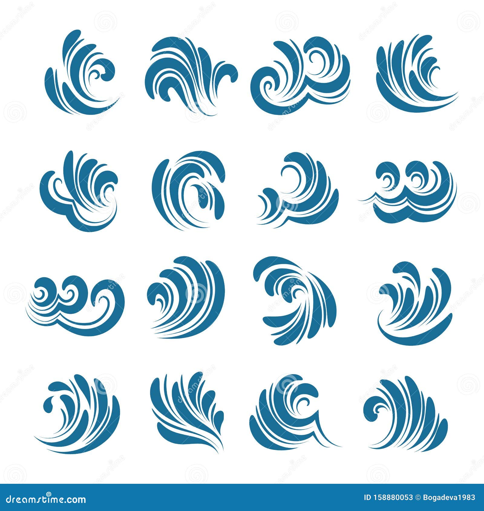 Sea Wave Element Set. Vector Illustration Stock Vector - Illustration ...