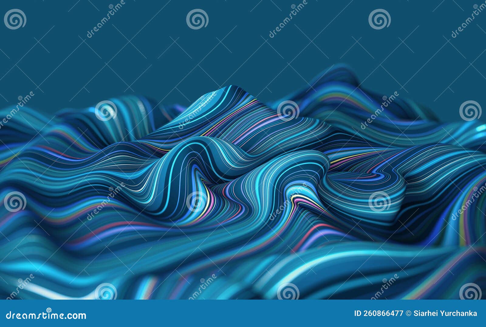 Sea Wave Emotion. Fluid Waviness of a Soft Surface Stock Illustration ...