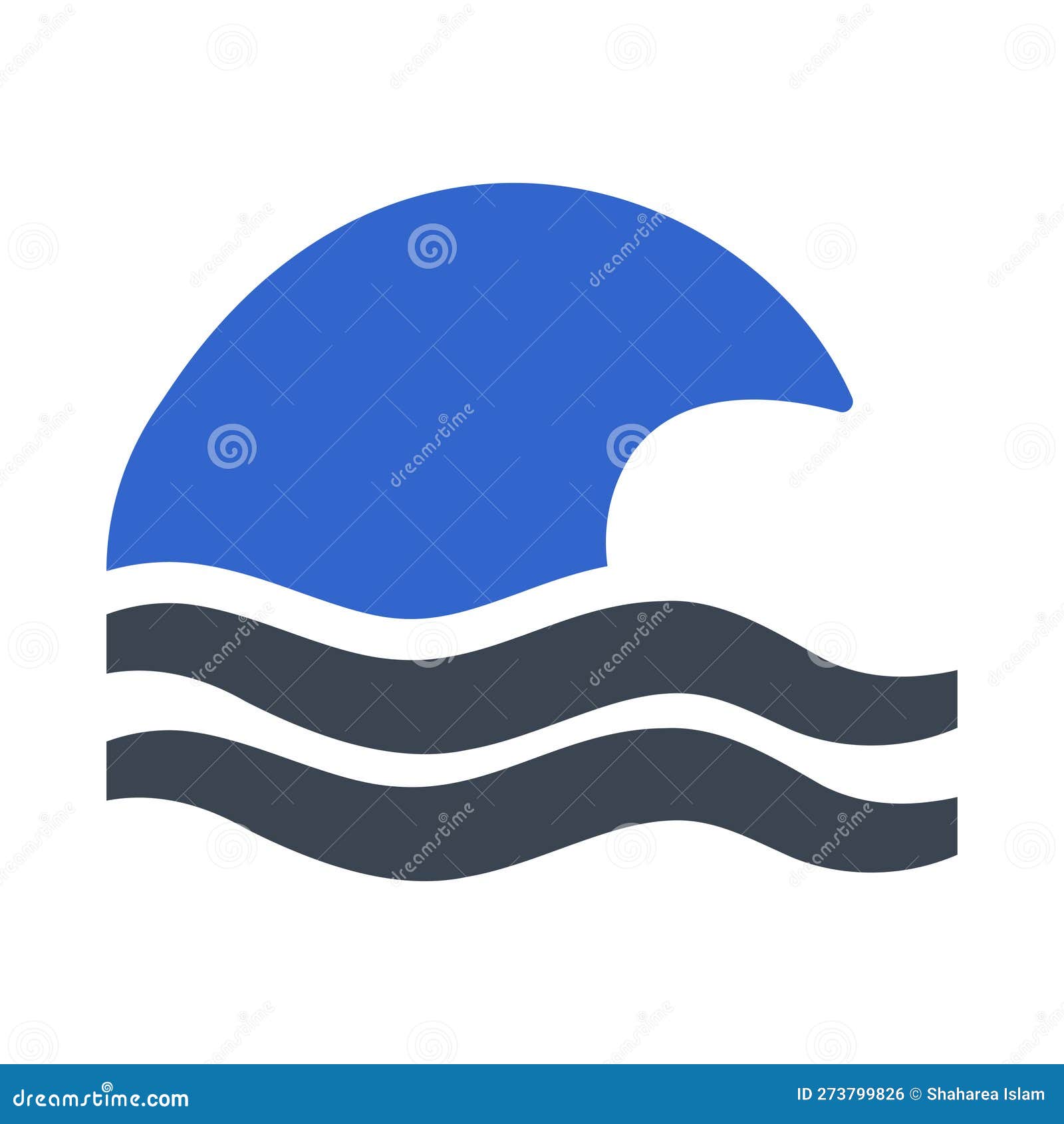 Sea wave icon stock vector. Illustration of wave, tourism - 273799826