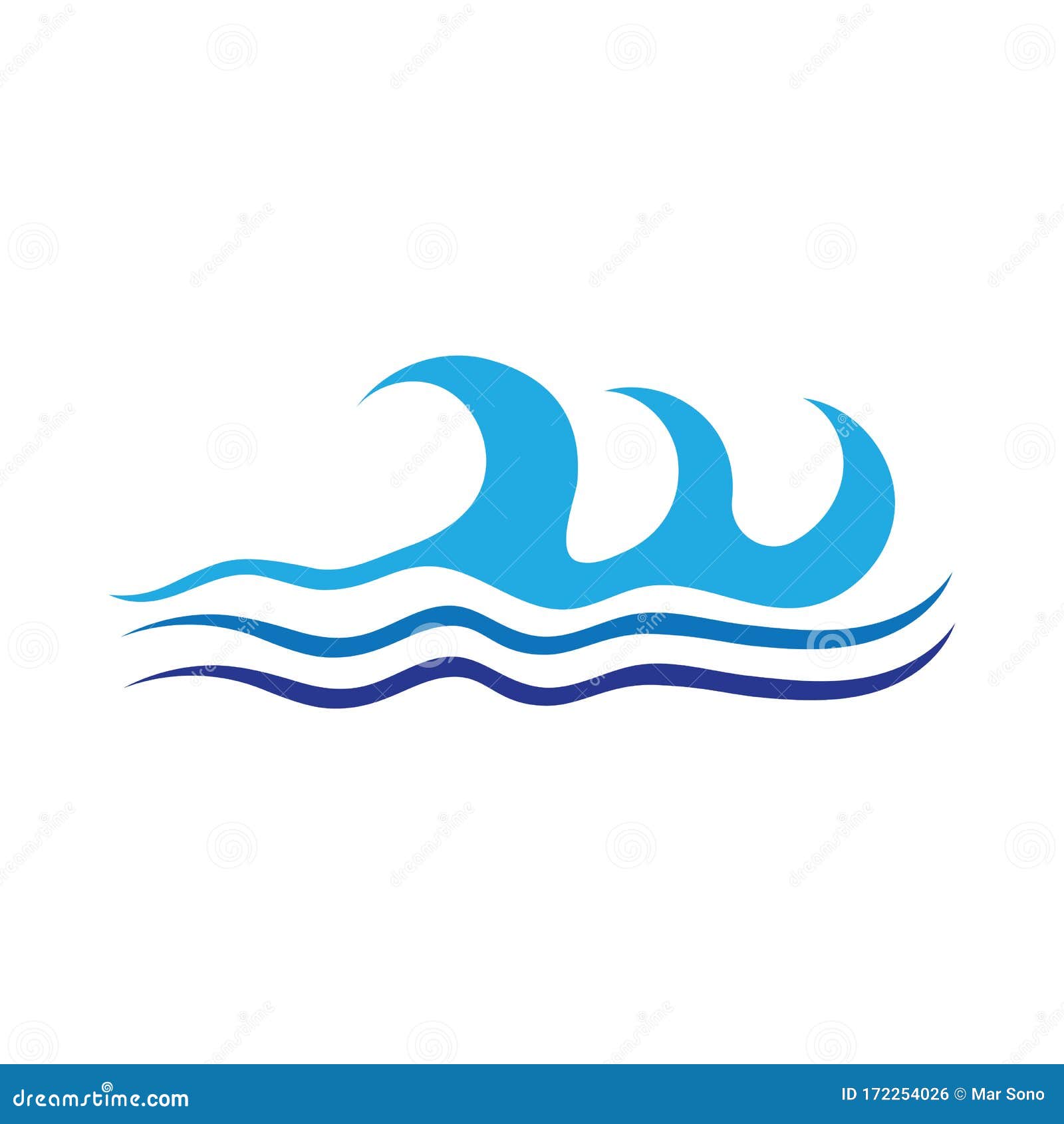 Sea Wave Logo Ocean Storm Tide Waves Wavy River Vector Stock Vector ...