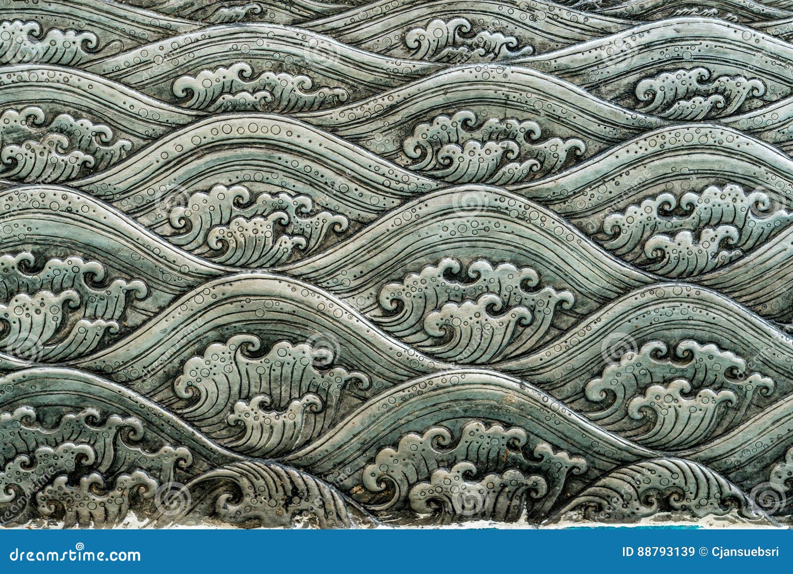 Sea wave pattern art stock image. Image of thai, ancient - 88793139