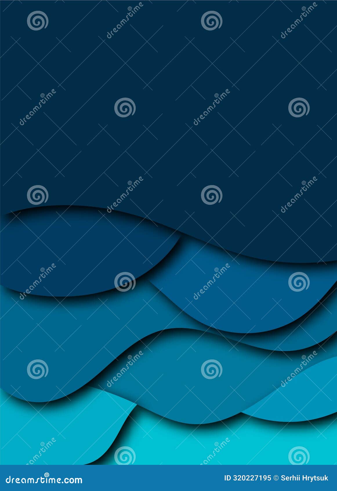 Sea Wave Pattern Background Papercut Style. Eps 10 Stock Illustration ...