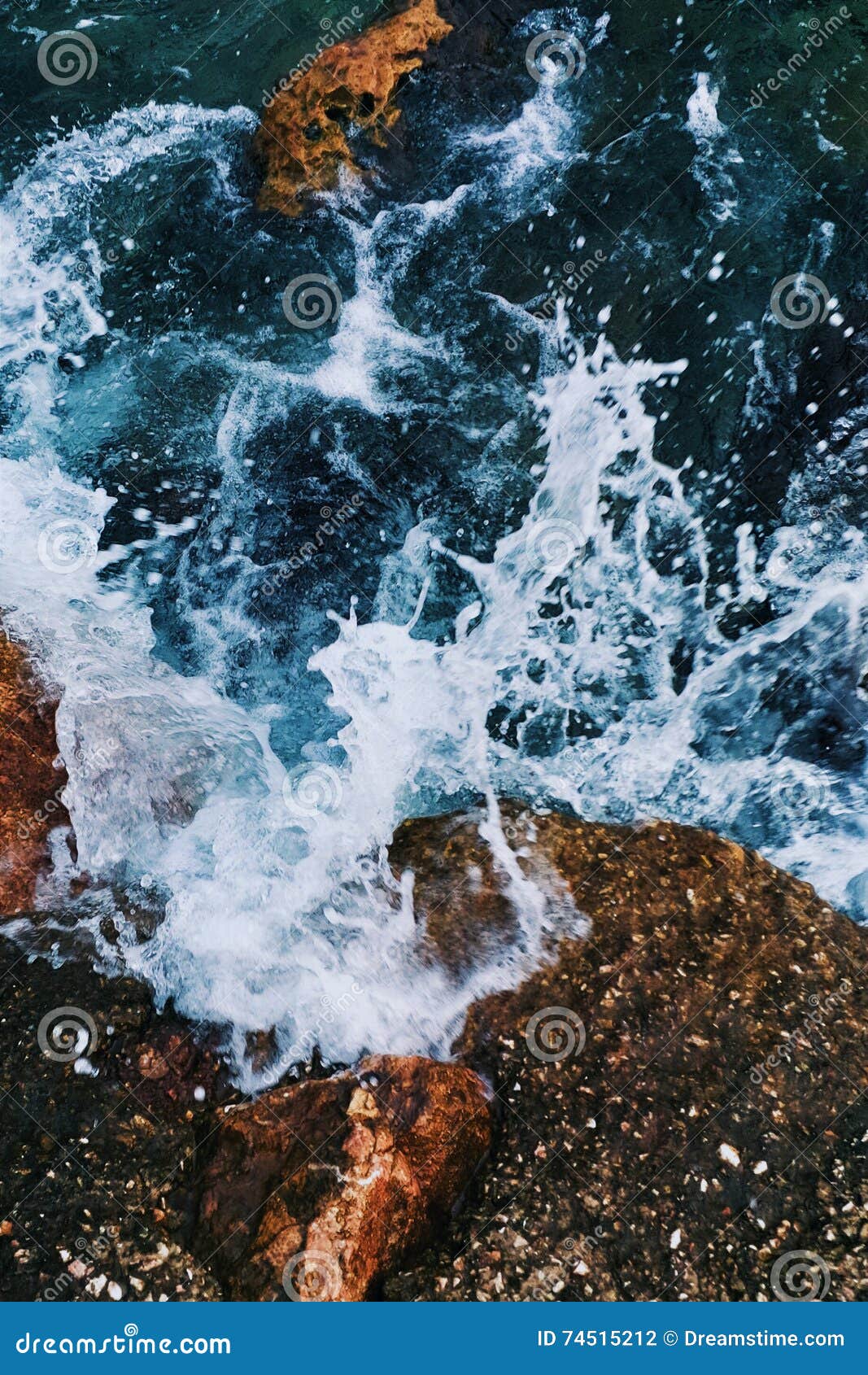 Sea wave stock photo. Image of spray, blue, brown, ocean - 74515212