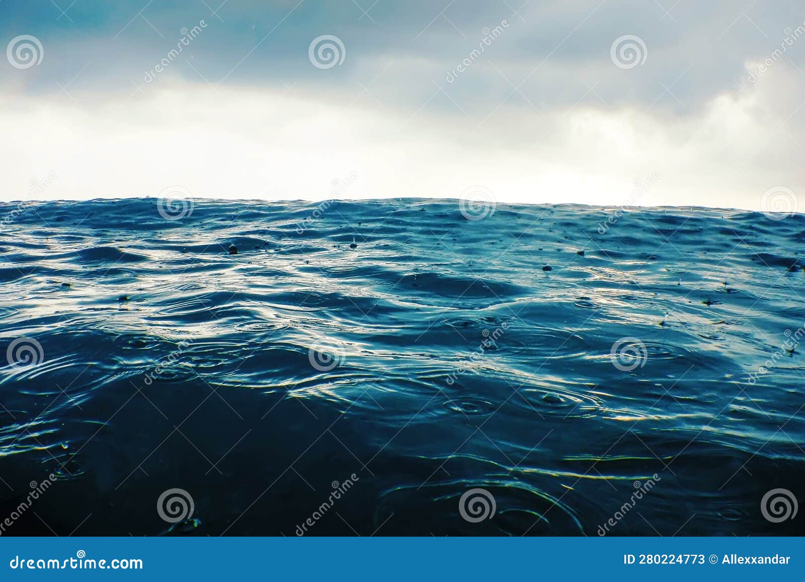 Sea Wave in the Rain Close Up, Low Angle View Water Stock Image - Image ...