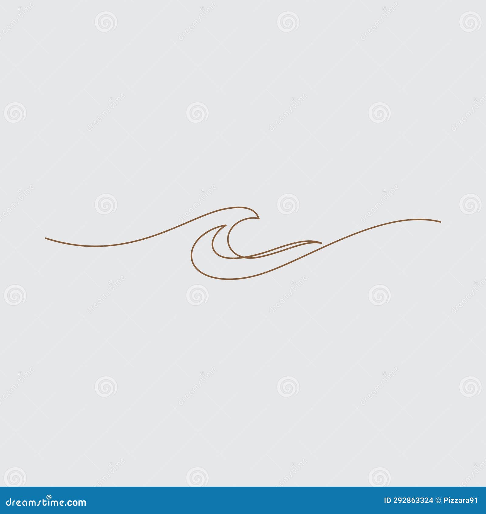 Sea Wave Ripple Splashing Line Art Minimal Stock Vector - Illustration ...