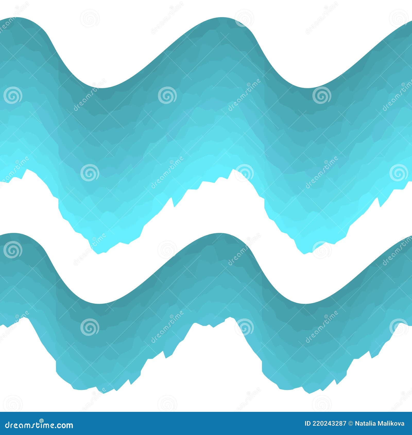 Sea Wave - a Set of Isolated Borders on a White Background. Vector ...