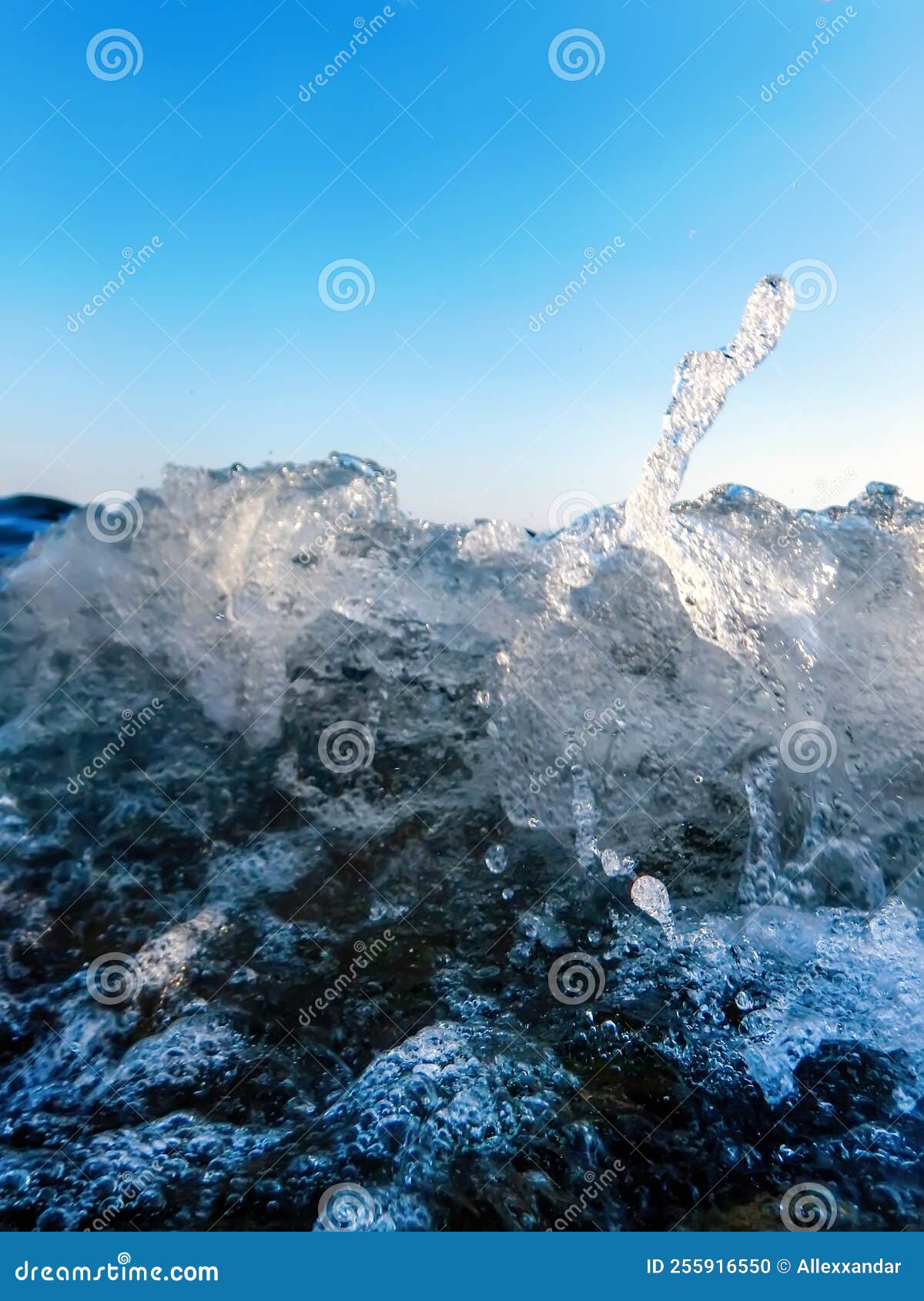 Sea Wave Splash Close Up, Low Angle View Stock Photo - Image of season ...