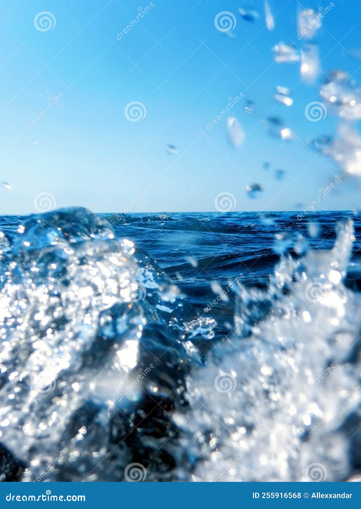 Sea Wave Splash Close Up, Low Angle View Stock Photo - Image of liquid ...