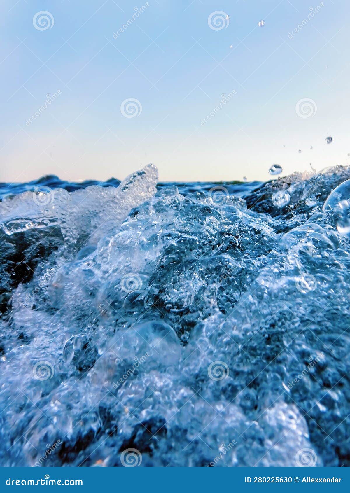 Sea Wave Splash Close Up, Low Angle View Stock Photo - Image of ...