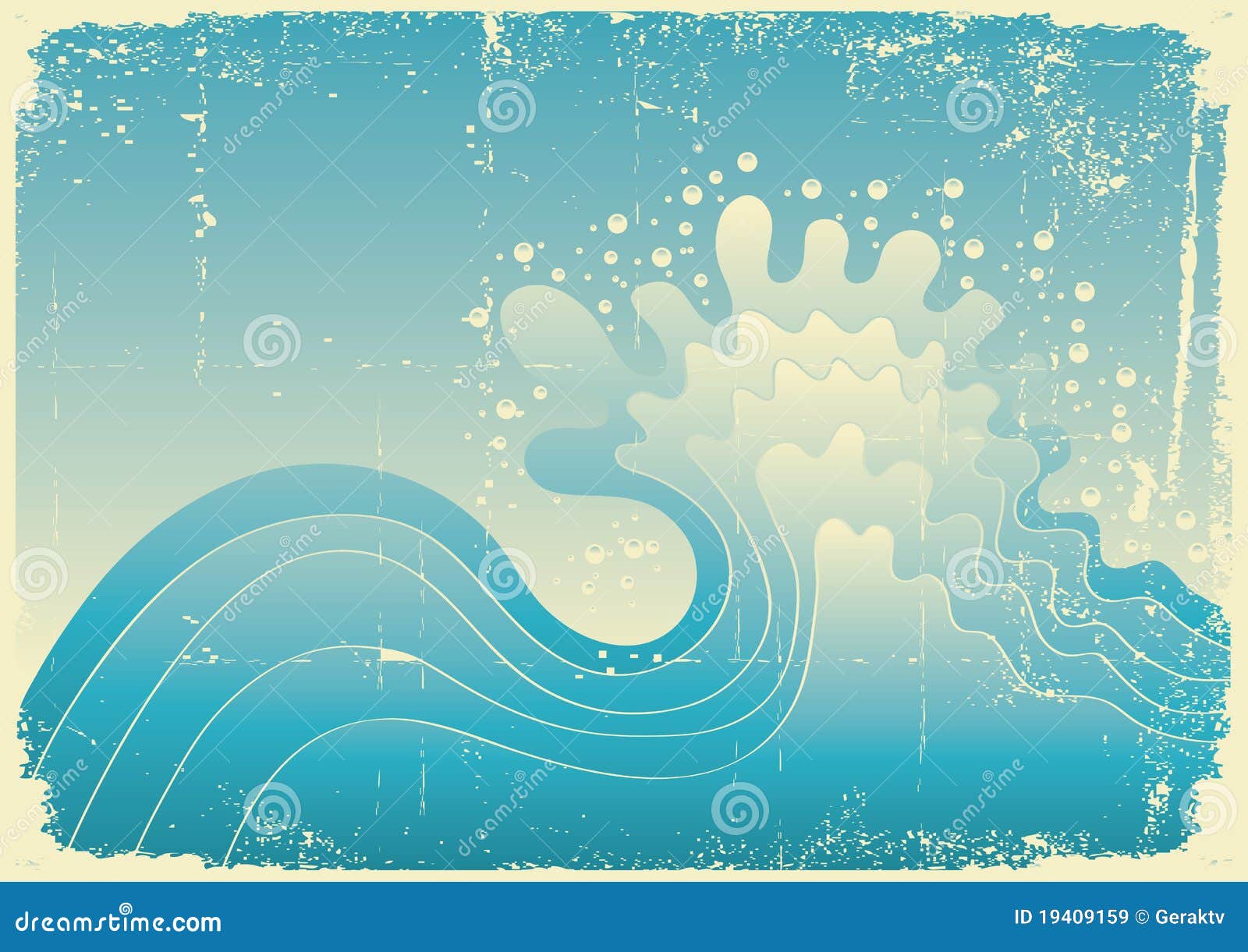 Sea Wave. Vintage Illustration of Sea Stock Vector - Illustration of ...