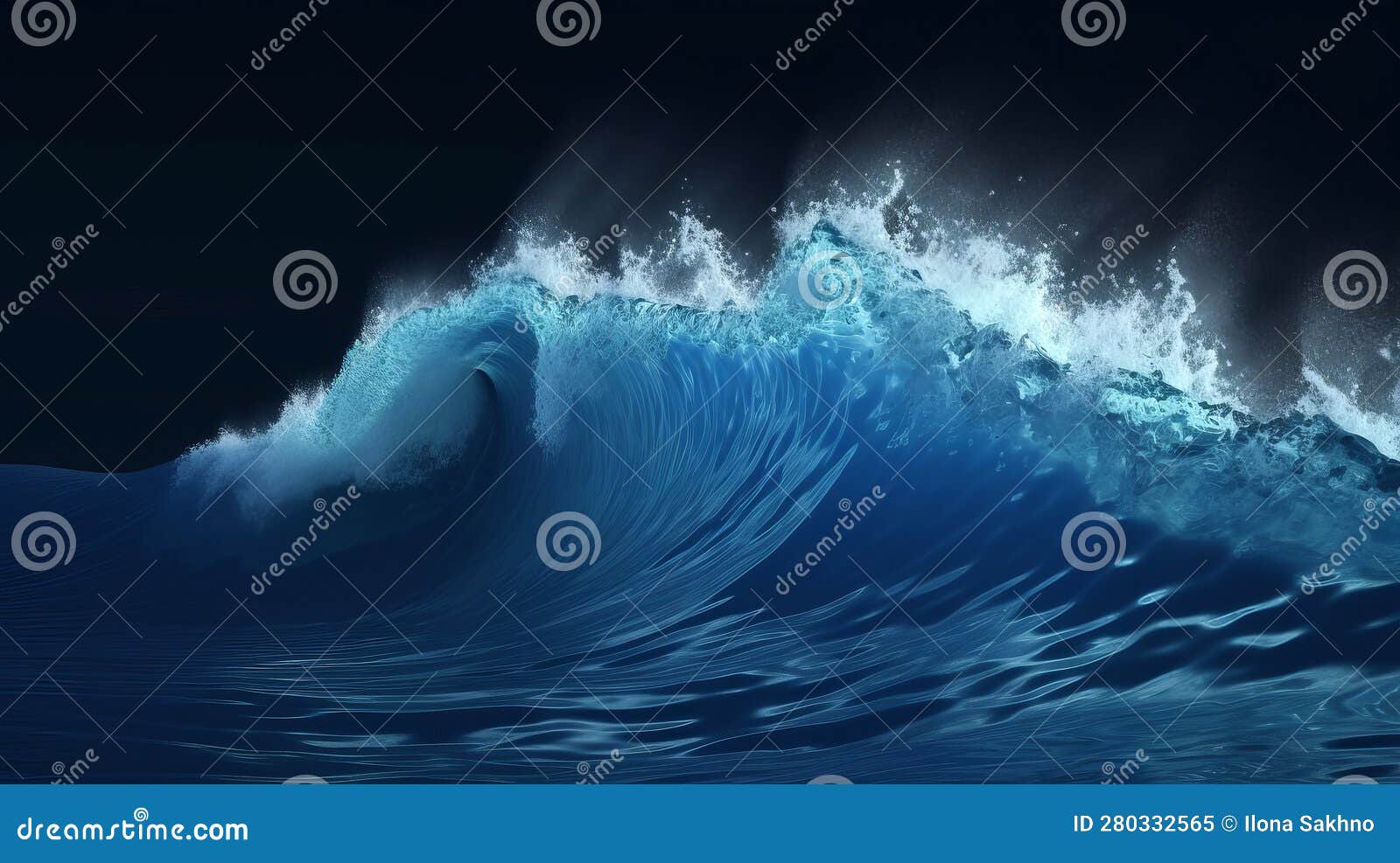 Sea Wave. Water Splash Isolated on the Black Background Stock ...