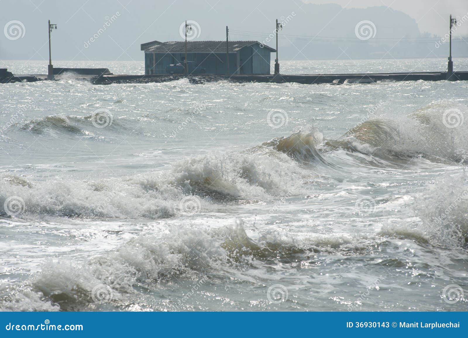 Sea wave on a windy day. stock image. Image of idyllic - 36930143