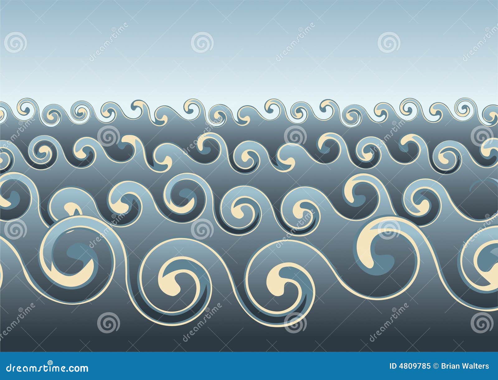 Sea Waves stock vector. Illustration of ocean, swirls - 4809785