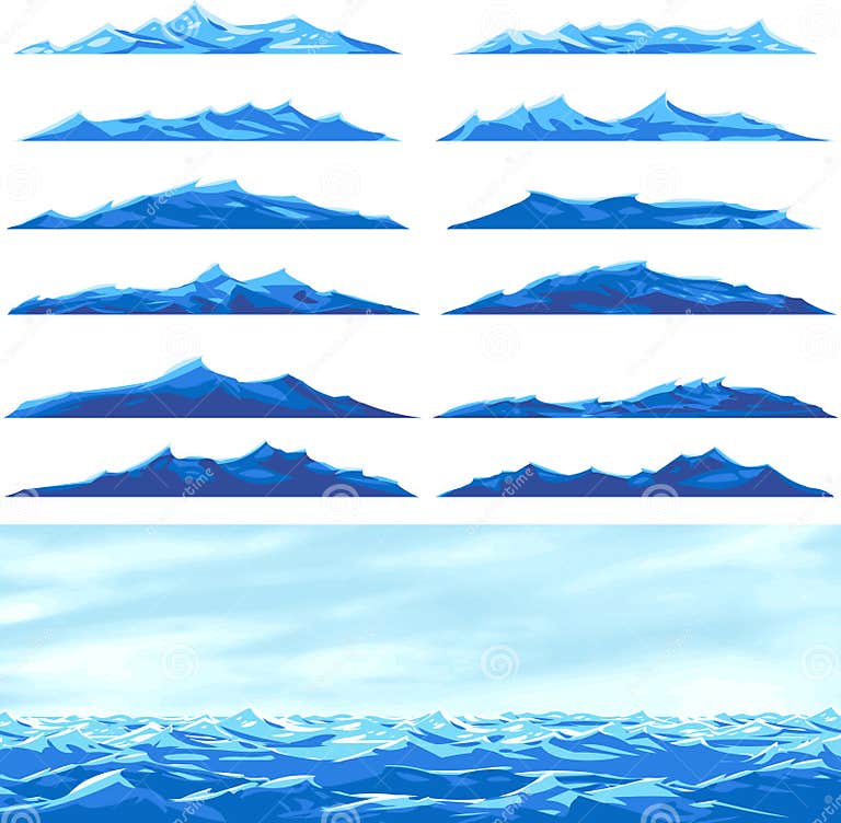 Sea waves stock vector. Illustration of wavy, shape, seascape - 9118846