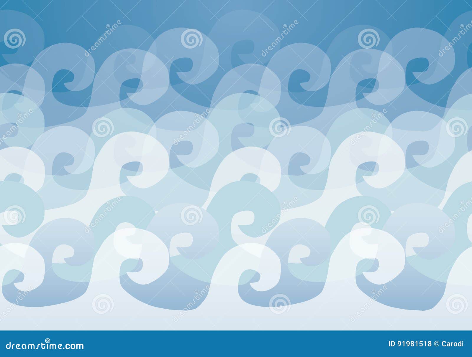Sea Waves Background, Seamless Pattern Stock Vector - Illustration of ...
