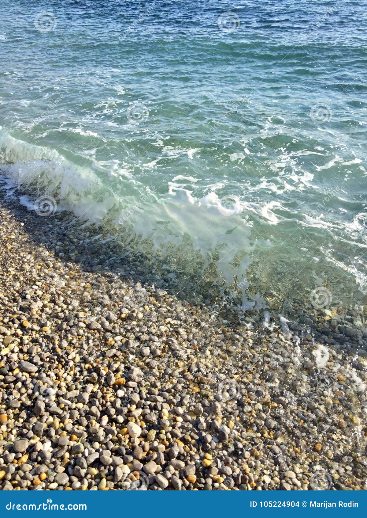 Sea stock photo. Image of beach, pebble, breaking, waves - 105224904