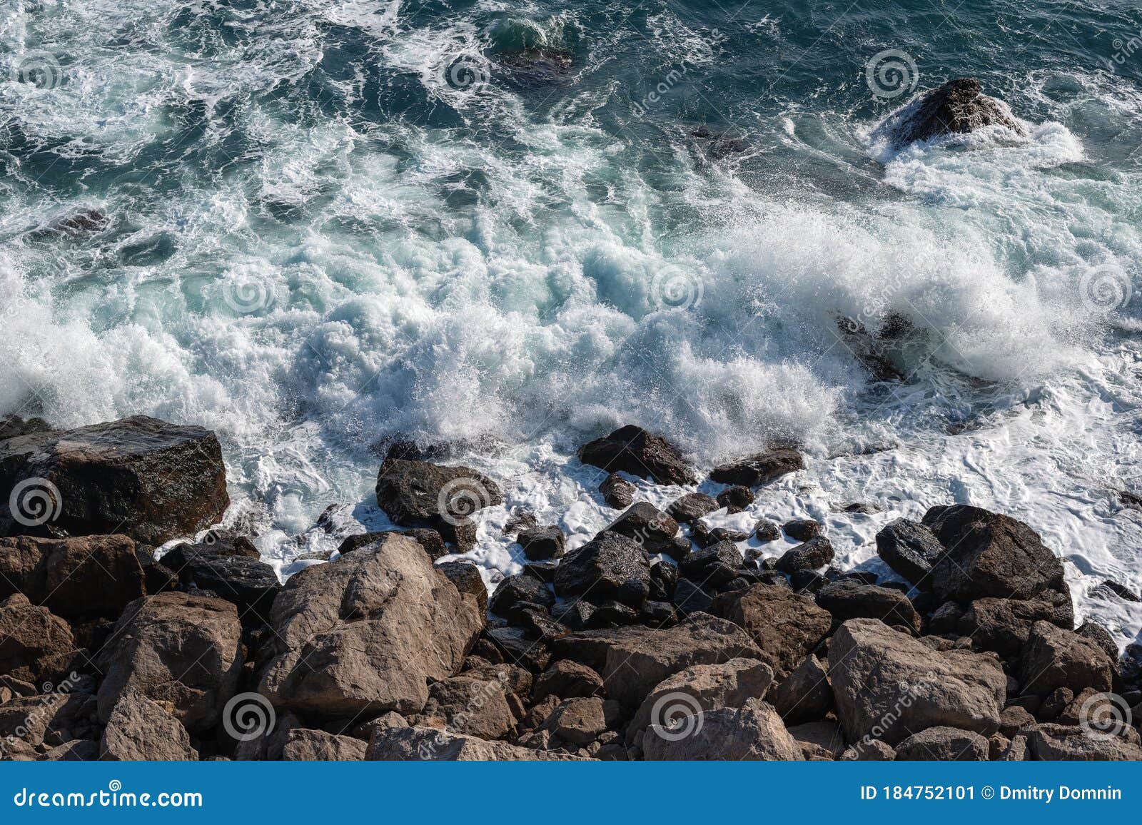 Sea Waves Breaking on the Rocky Shore Stock Image - Image of coast ...