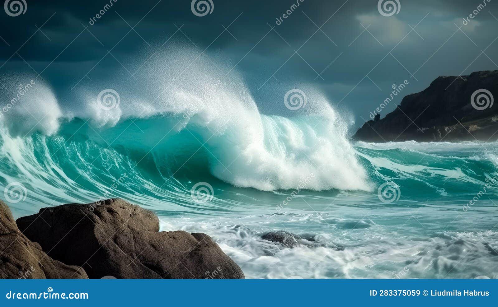 Sea Waves Breaking on the Shore. Seascape. Natural Background Stock ...