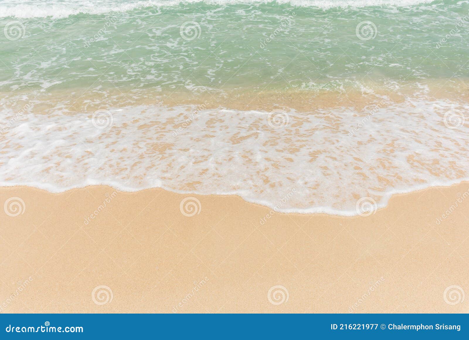 Sea Waves Bubbles on the Sandy Beach Stock Image - Image of blue ...