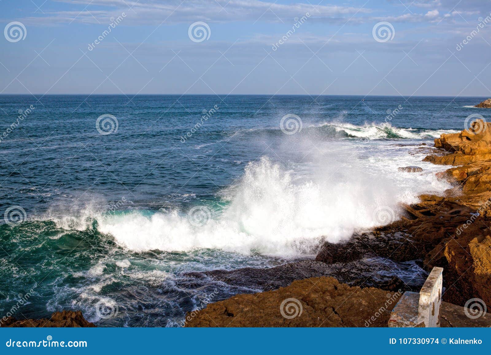Sea Waves Crashing Against the Rocks . Stock Photo - Image of crash ...