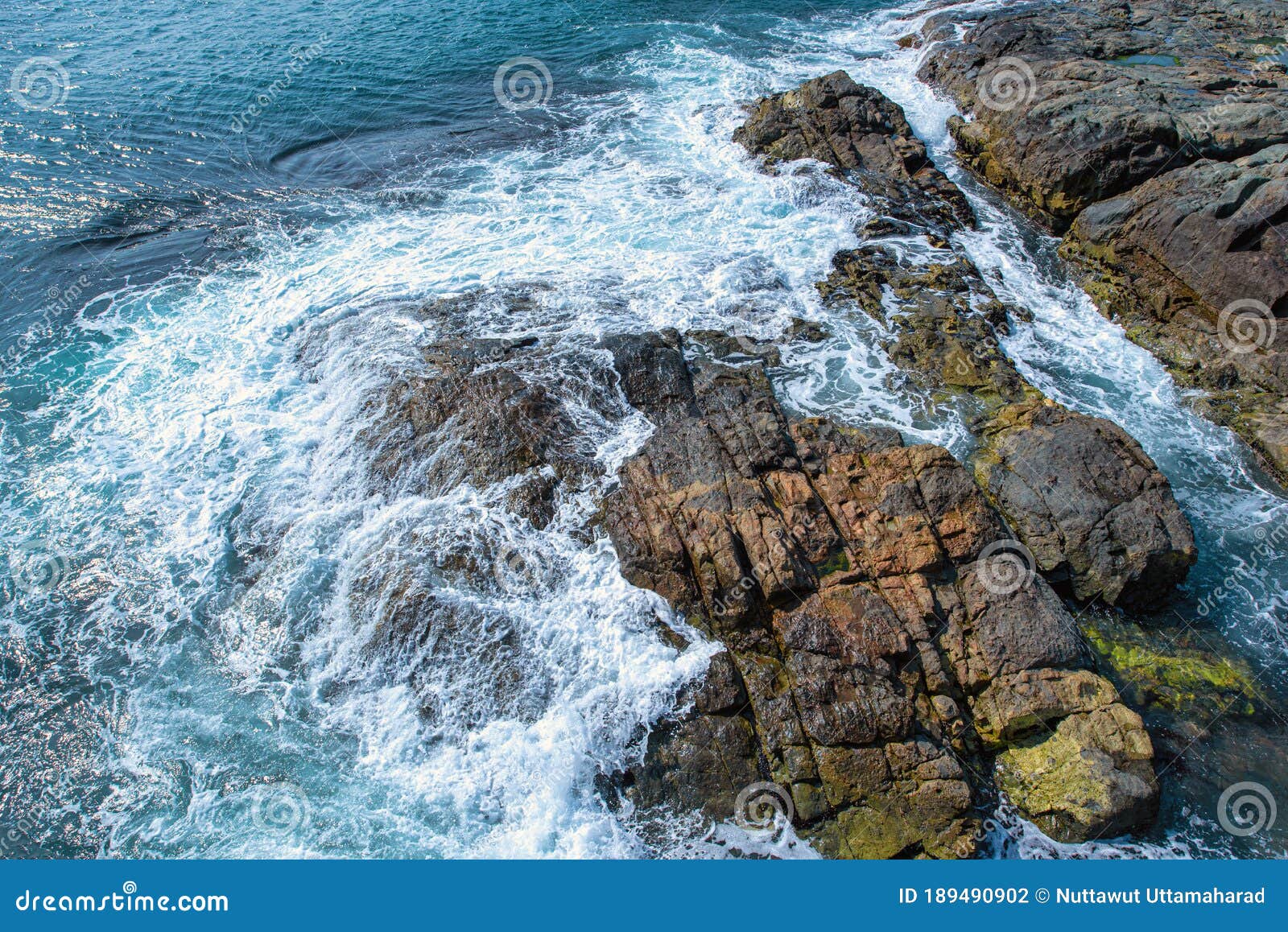 Sea Waves Crashing Against the Rocks Stock Photo - Image of power ...