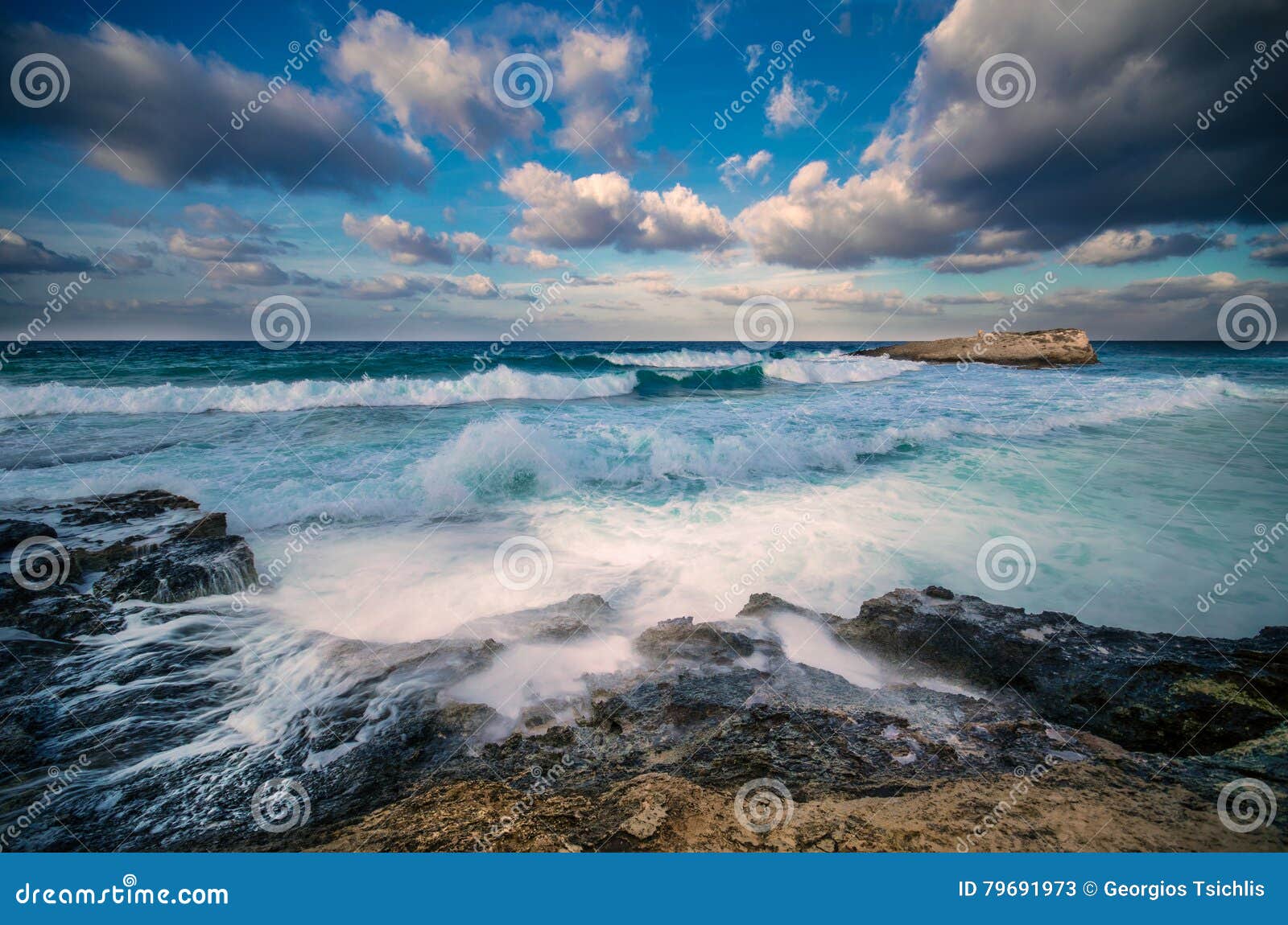 Sea Waves Crashing Against the Rocks. Stock Image - Image of motion ...