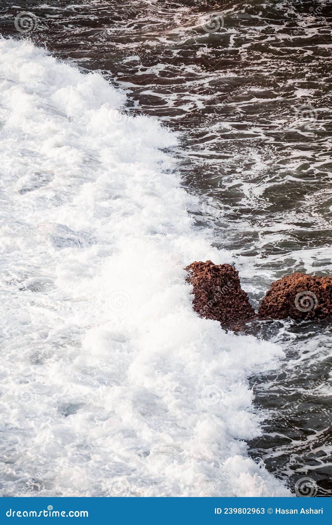 Sea Waves Crashing on the Reef Seen from Above Stock Image - Image of ...