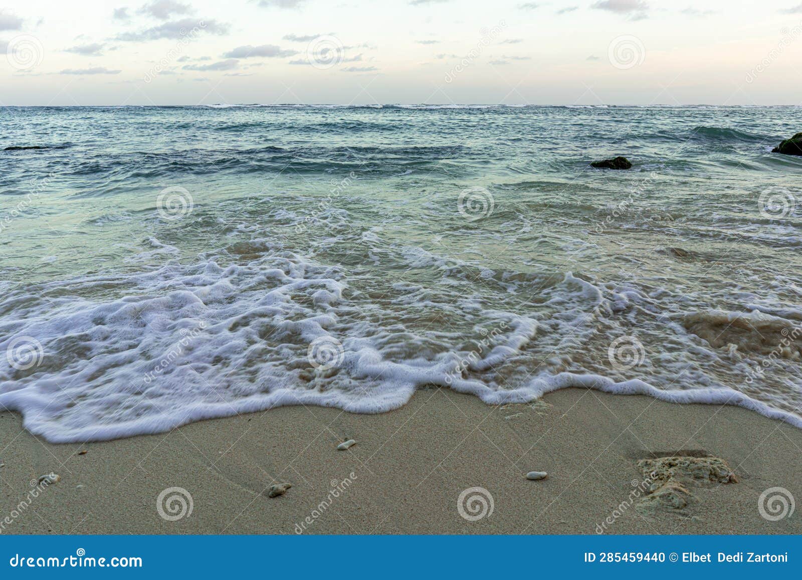 Sea Waves Froth on the Sandy Shoreline Stock Photo - Image of wind ...