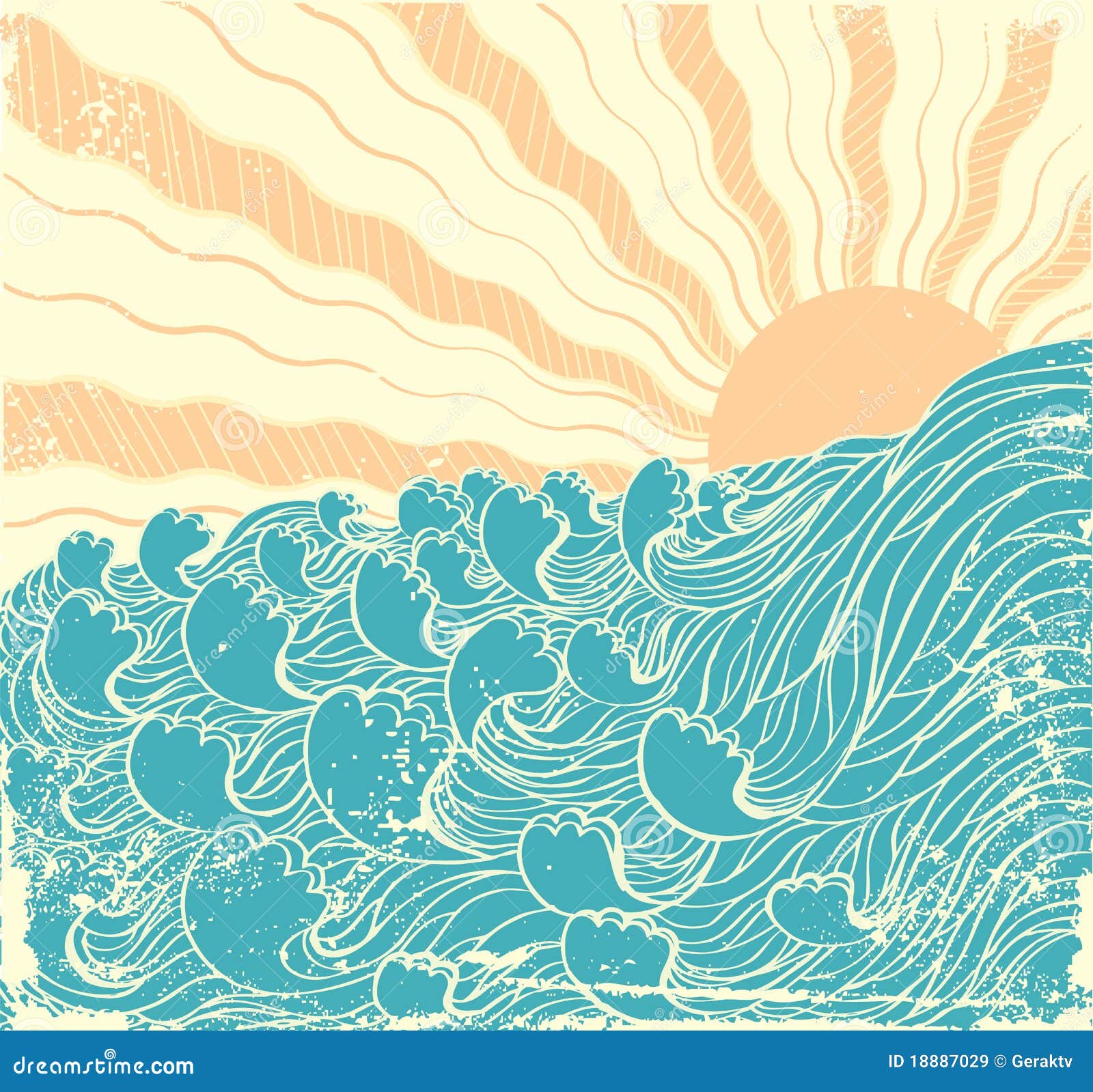 Sea waves. Grunge stock vector. Illustration of abstract - 18887029