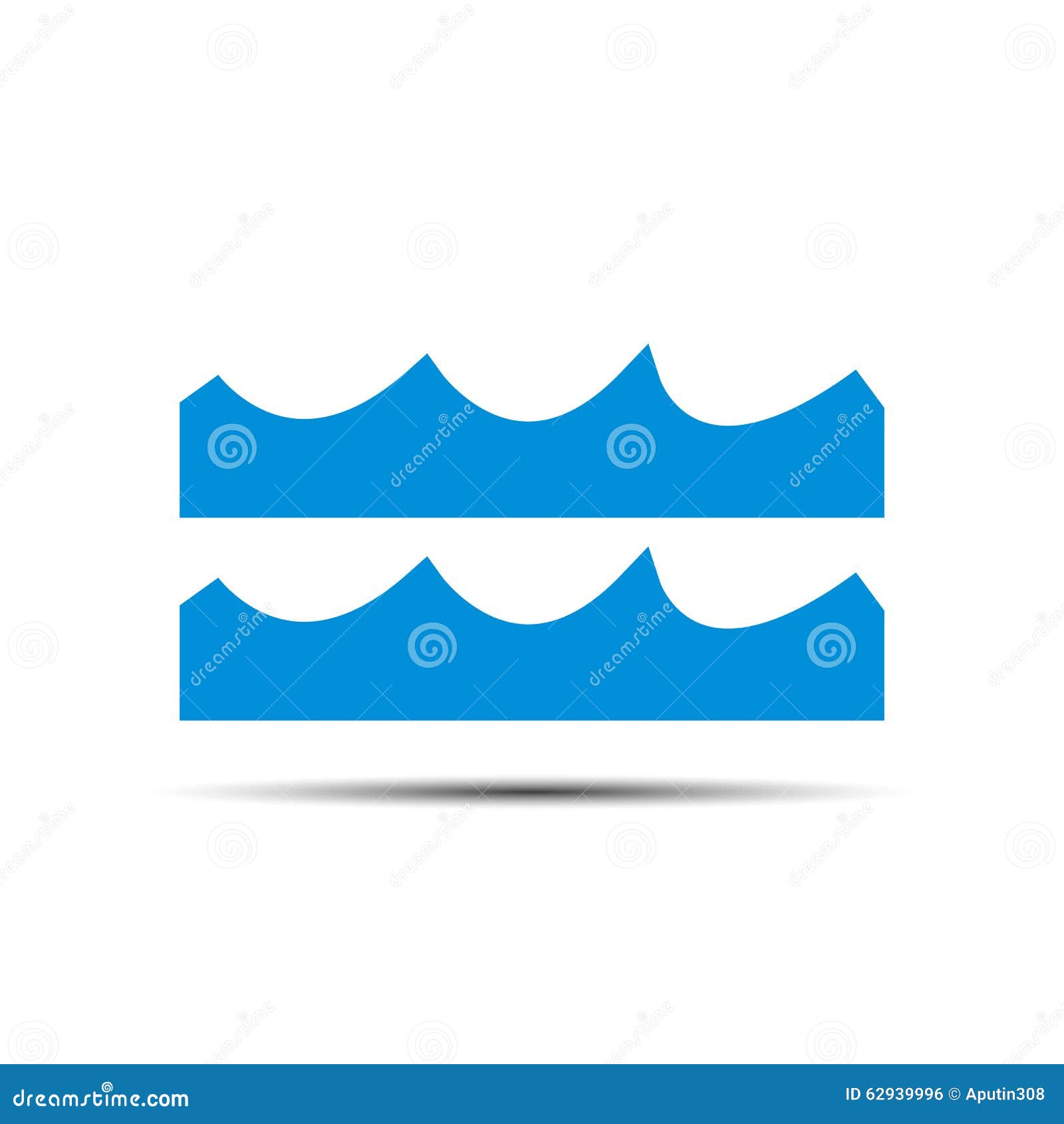 Sea Waves Icon. Calm Vector Illustration Stock Vector - Illustration of ...