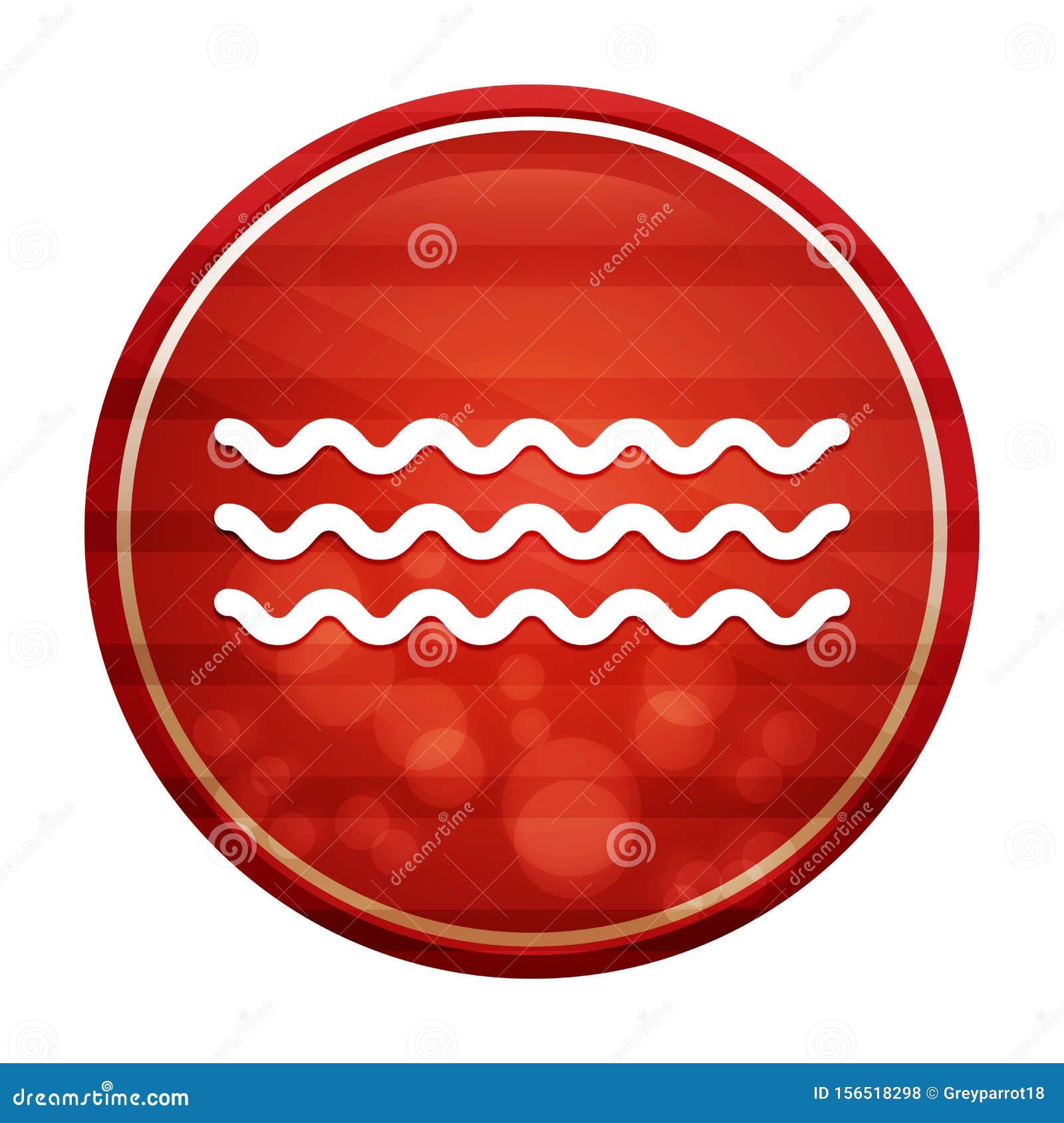Sea Waves Icon Realistic Diagonal Motion Red Round Button Illustration ...