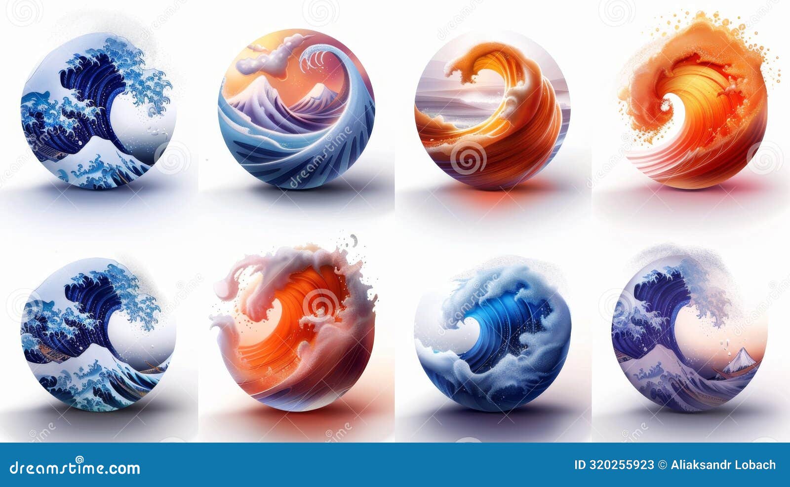 Sea Waves Icon Set. Collection of Wave Icons Stock Image - Image of ...