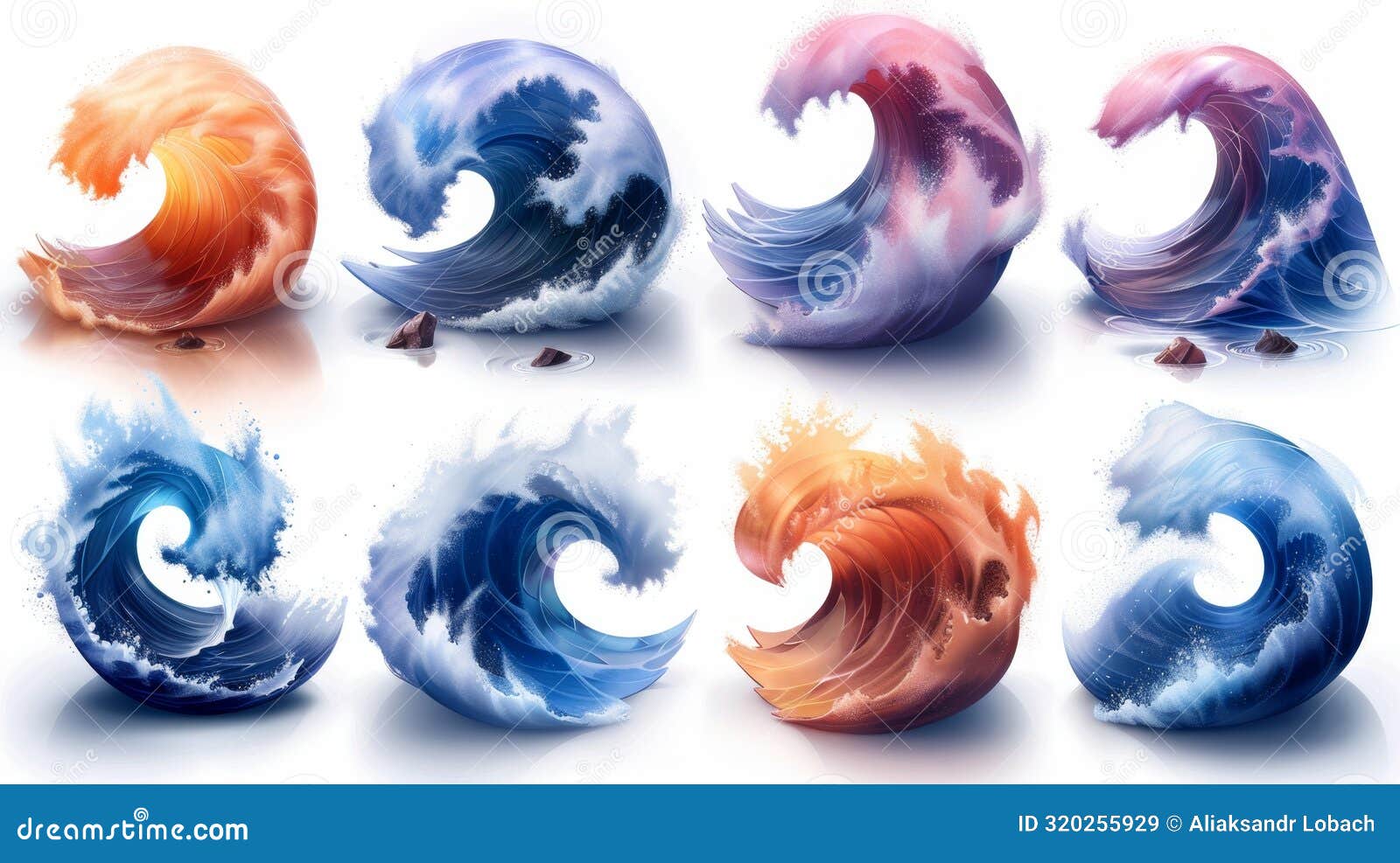 Sea Waves Icon Set. Collection of Wave Icons Stock Image - Image of ...