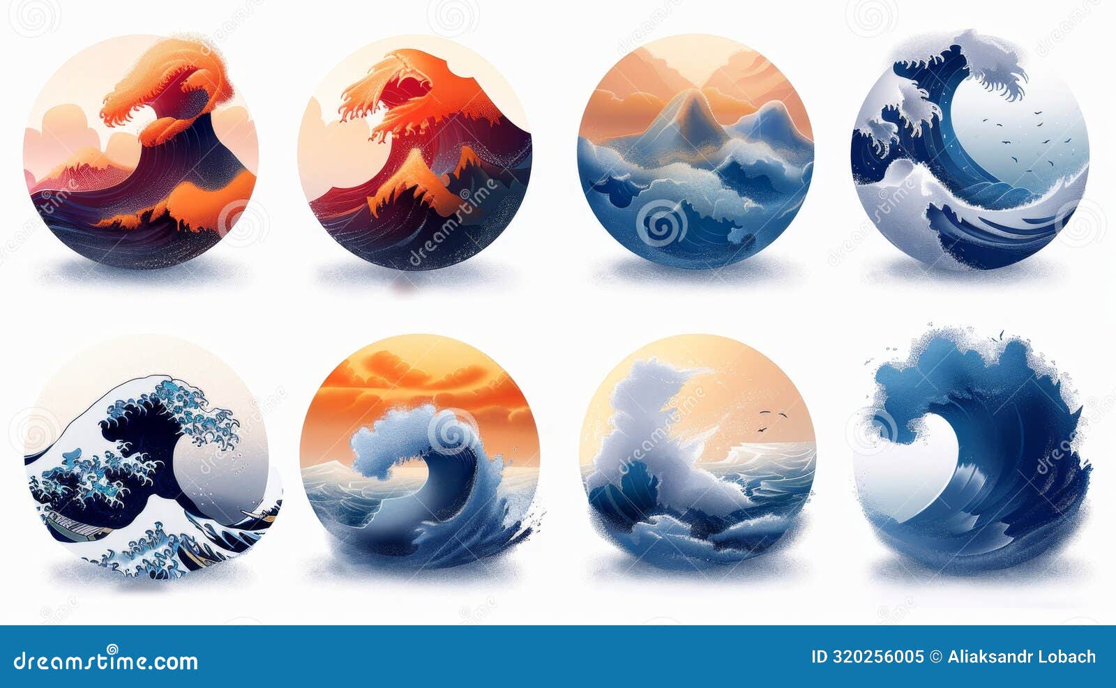 Sea Waves Icon Set. Collection of Wave Icons Stock Image - Image of ...