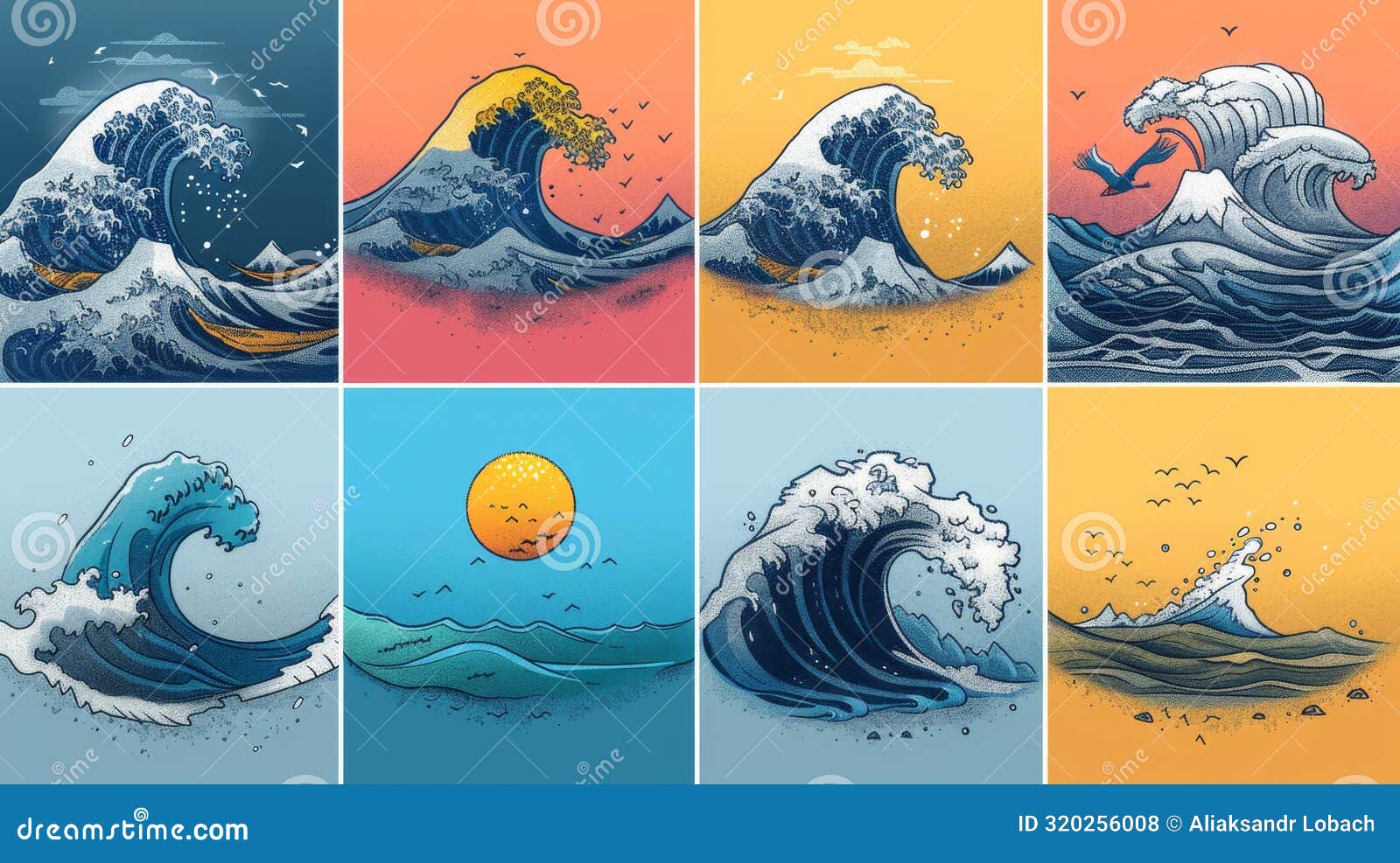 Sea Waves Icon Set. Collection of Wave Icons Stock Photo - Image of ...