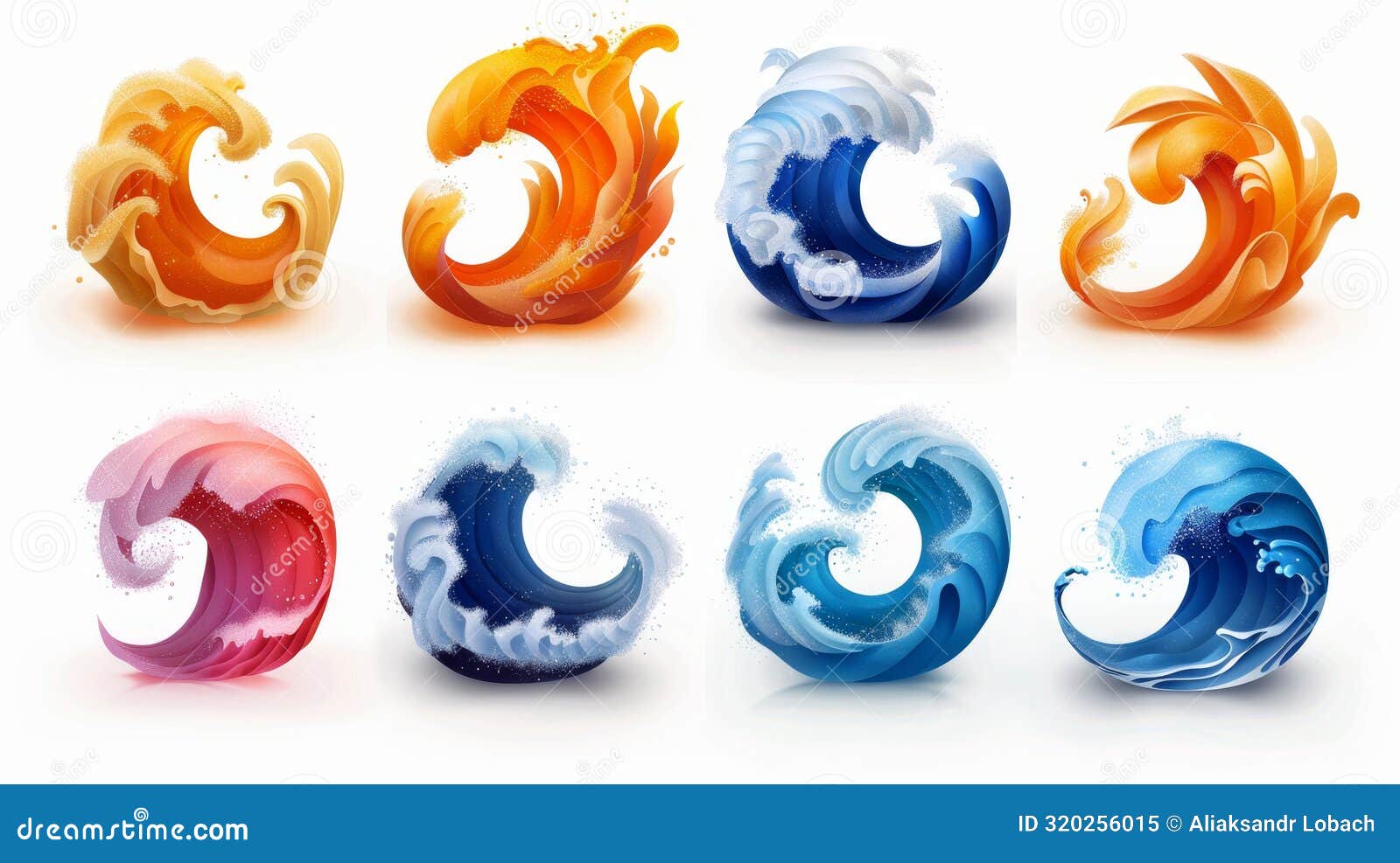 Sea Waves Icon Set. Collection of Wave Icons Stock Image - Image of ...