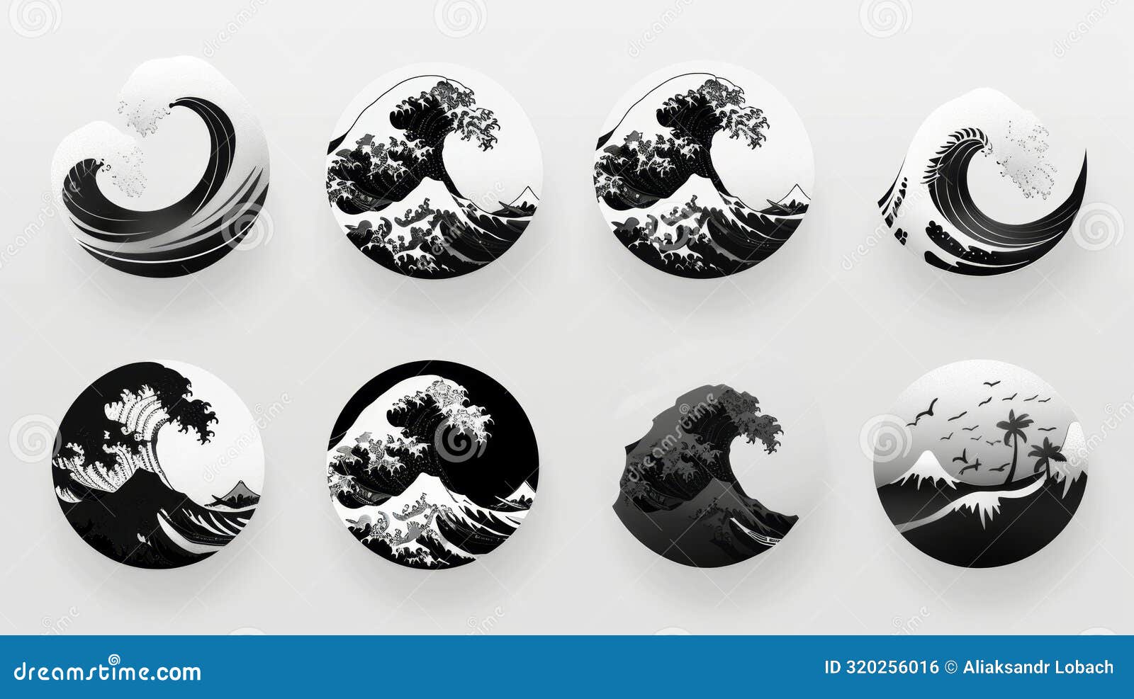 Sea Waves Icon Set. Collection of Wave Icons Stock Illustration ...