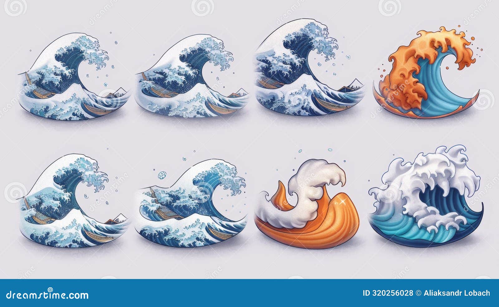 Sea Waves Icon Set. Collection of Wave Icons Stock Photo - Image of ...