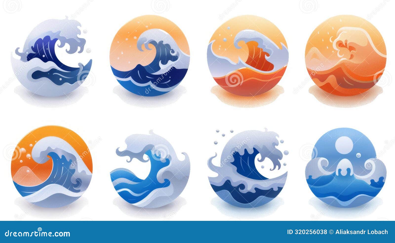 Sea Waves Icon Set. Collection of Wave Icons Stock Photo - Image of ...