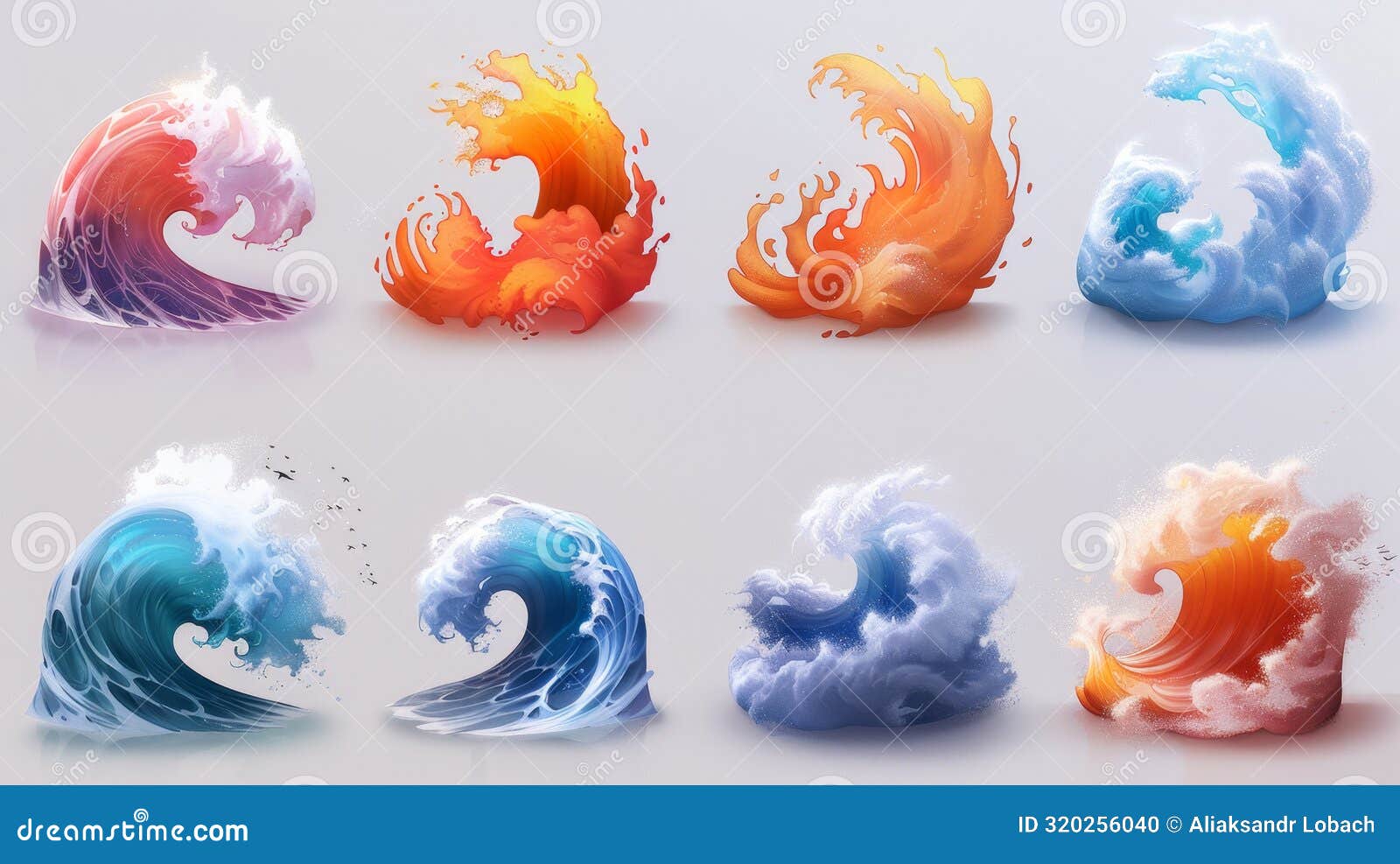 Sea Waves Icon Set. Collection of Wave Icons Stock Photo - Image of ...