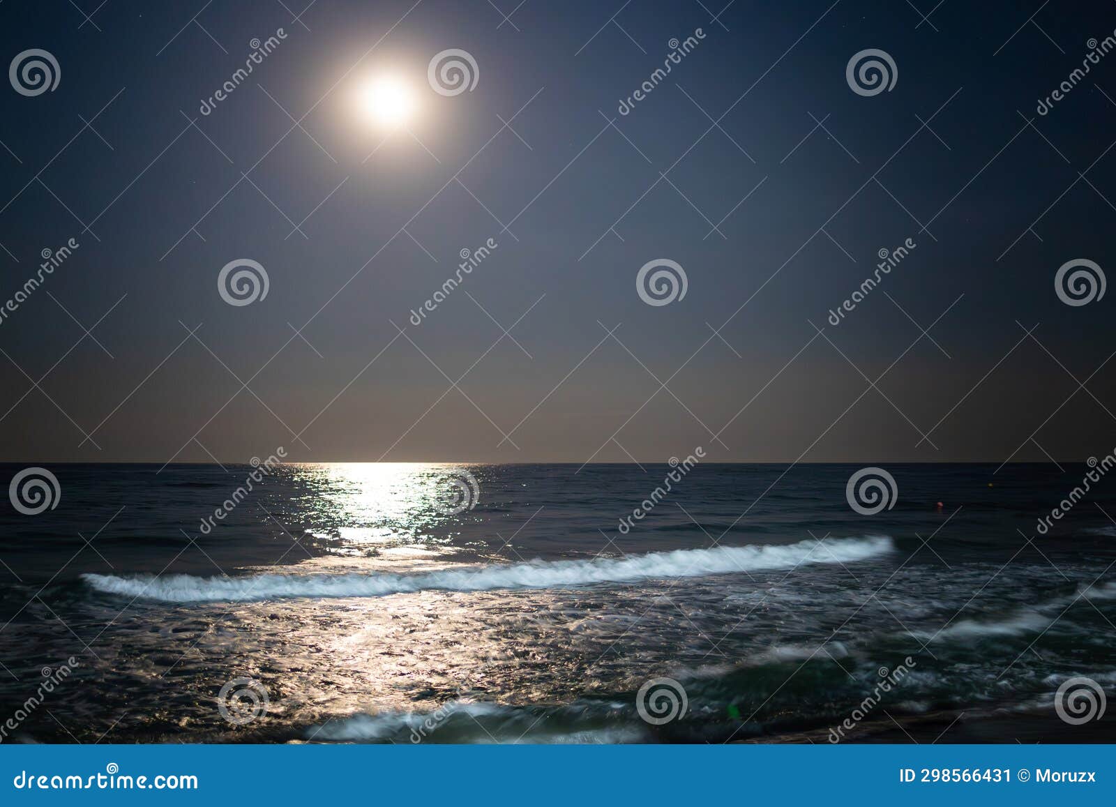 Sea waves at night stock image. Image of night, wave - 298566431