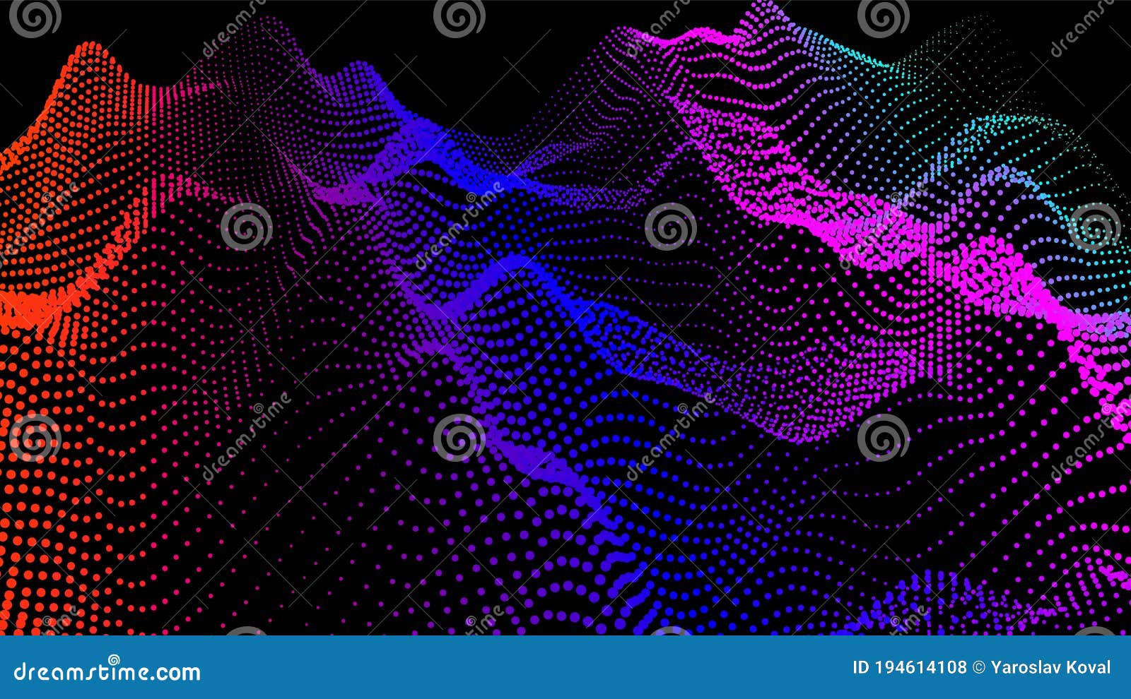 Sea Waves From Node. Hud Data Dots Flow. Research Points Stream. Big ...