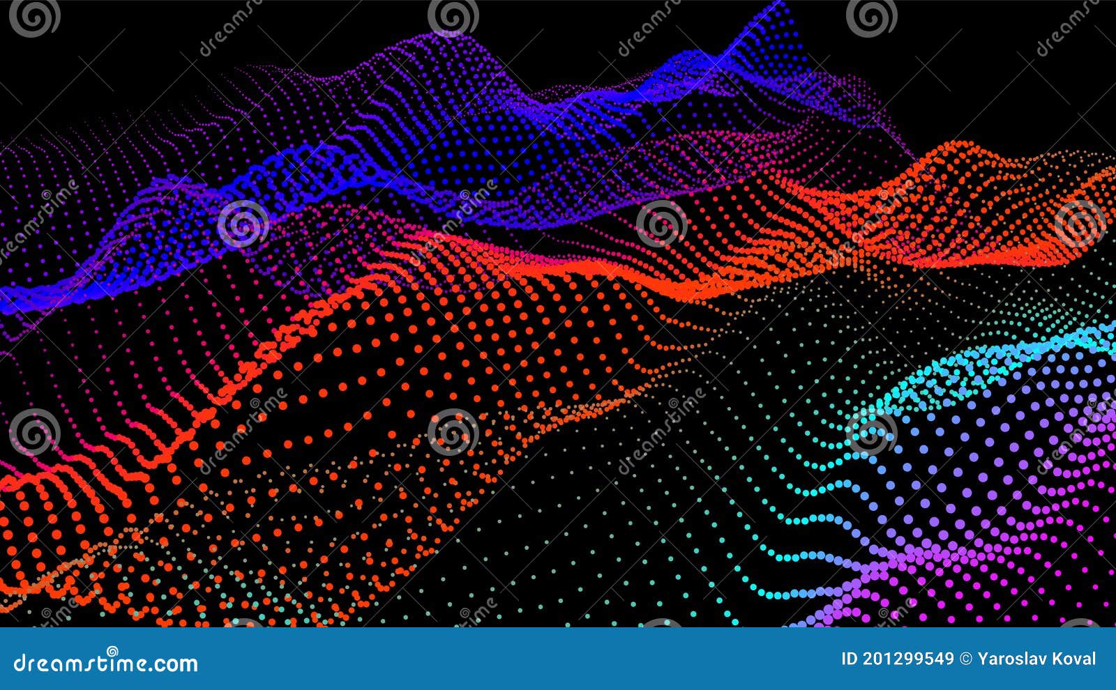 Sea Waves from Node. Hud Data Dots Flow. Research Points Stream. Big ...