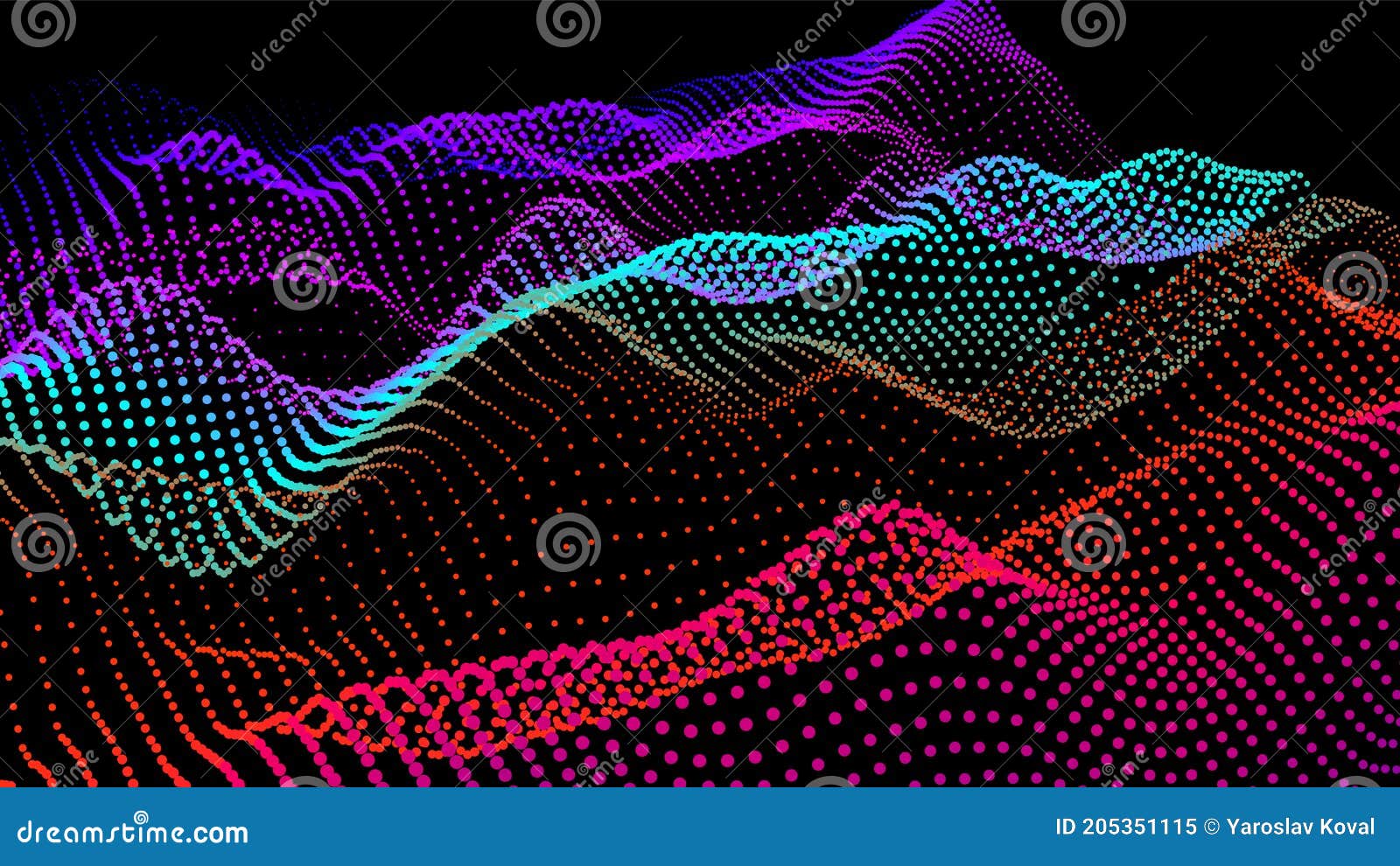 Sea Waves From Node. Hud Data Dots Flow. Research Points Stream. Big ...