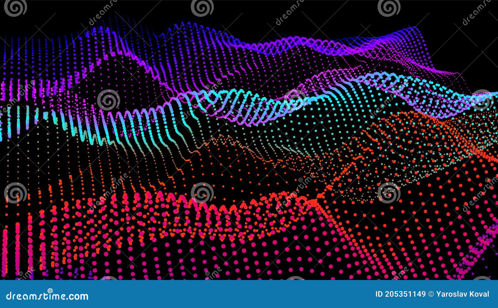 Sea Waves from Node. Hud Data Dots Flow. Research Points Stream. Big ...