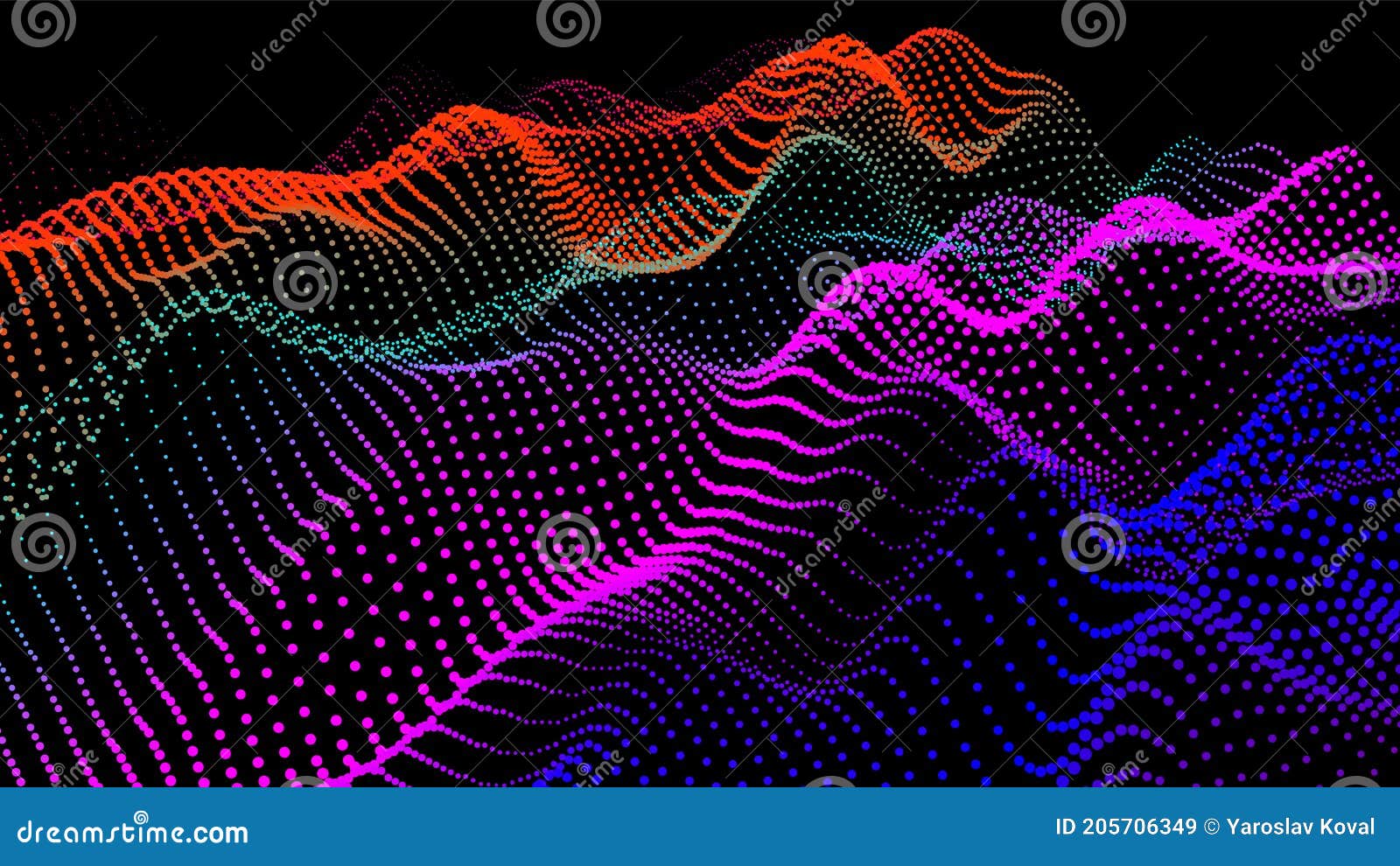 Sea Waves From Node. Hud Data Dots Flow. Research Points Stream. Big ...