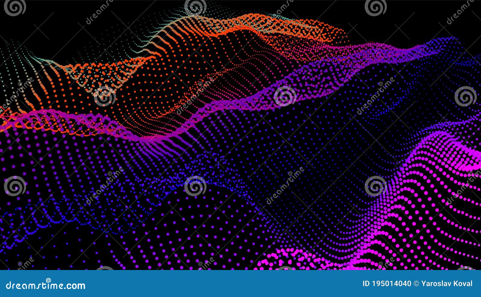 Sea Waves From Node. Hud Data Dots Flow. Research Points Stream. Big ...